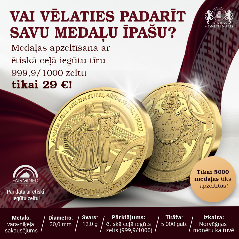 Bezmaksas medaļa “Dziesmu svētkiem 150”