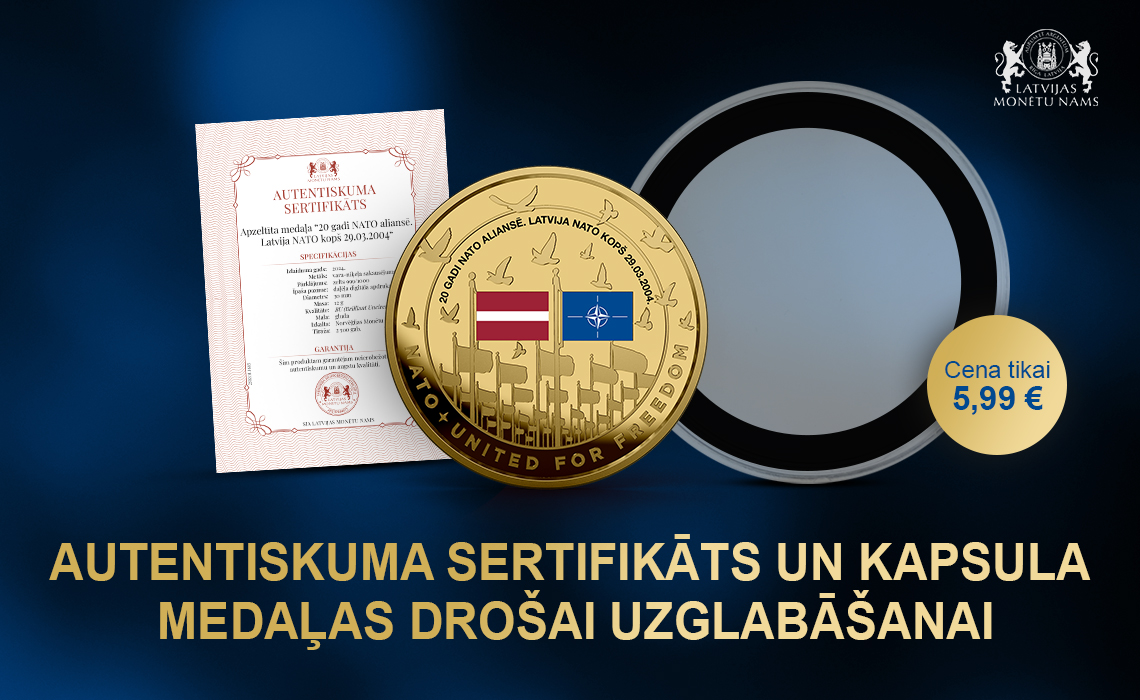 Bezmaksas medaļa „LATVIJA – 20 GADI NATO“