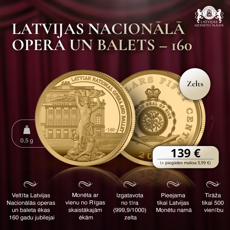 Zelta monēta „Latvijas Nacionālā opera un balets“