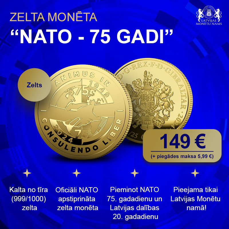 Zelta monēta “NATO - 75 gadi”
